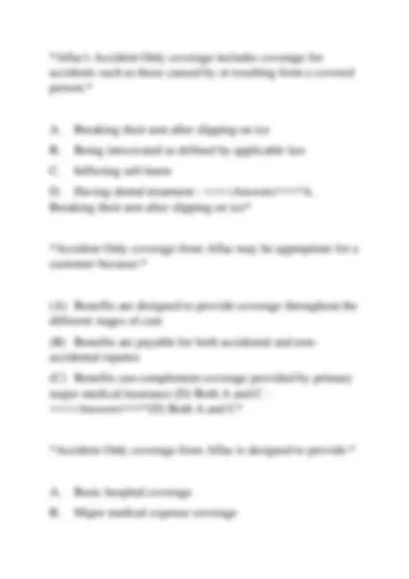 Aflac Academy Insurance Exam ACL006-010 (ACTUAL 2025) Questions ...