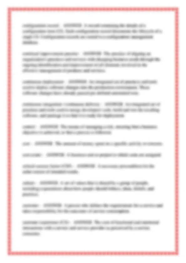 ITIL V4 Definitions: A Glossary of Key Terms and Concepts | Exams Information Technology | Docsity