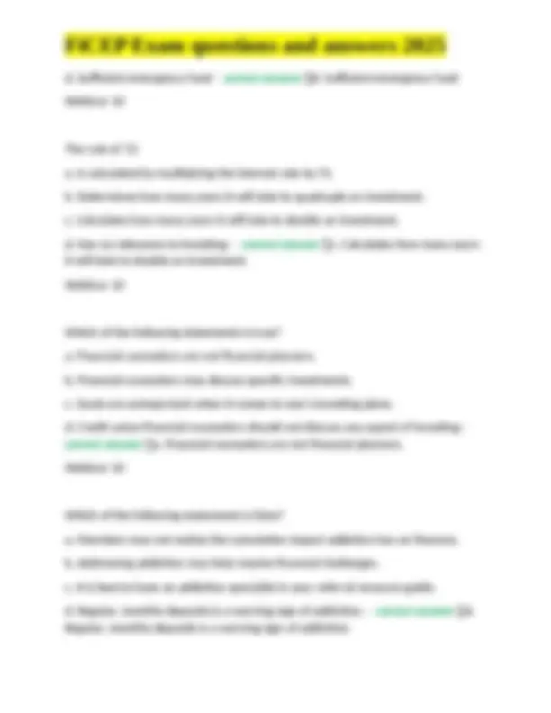 FiCEP Exam Questions and Answers 2025: A Comprehensive Guide to Financial Counseling | Exams ...