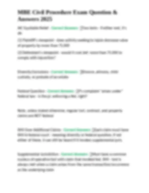 Civil Procedure Exam Questions and Answers: A Comprehensive Guide for ...