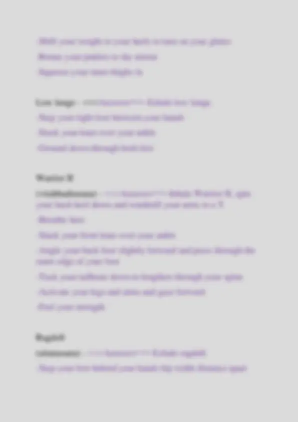 Corepower C1 Sequence: Yoga Poses and Instructions with Answers | Exams ...