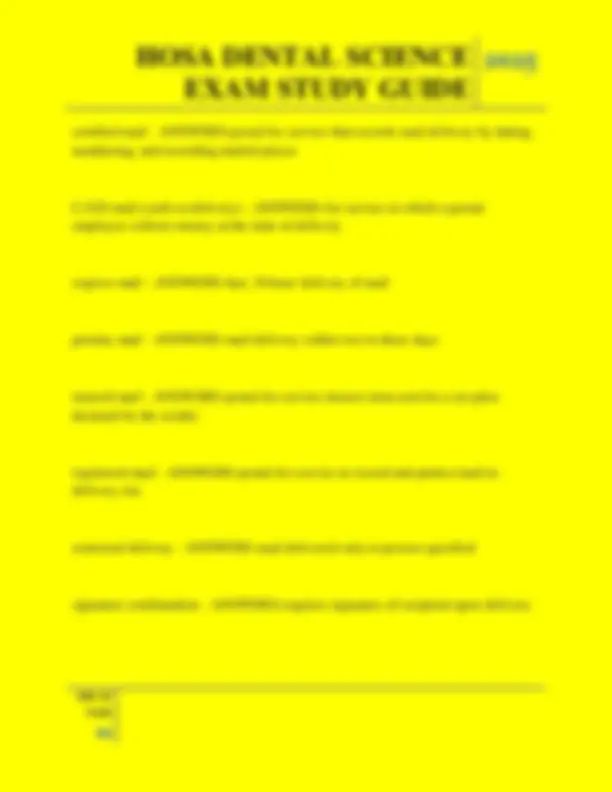 HOSA DENTAL SCIENCE EXAM STUDY GUIDE QUESTIONS AND ANSWERS 2025 | Exams ...
