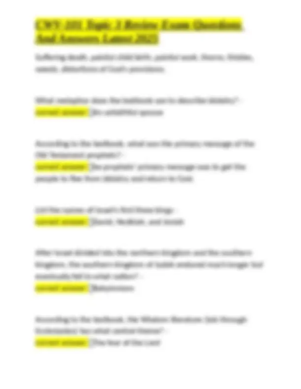 CWV-101 Topic 3 Review Exam Questions And Answers Latest 2025 | Exams ...