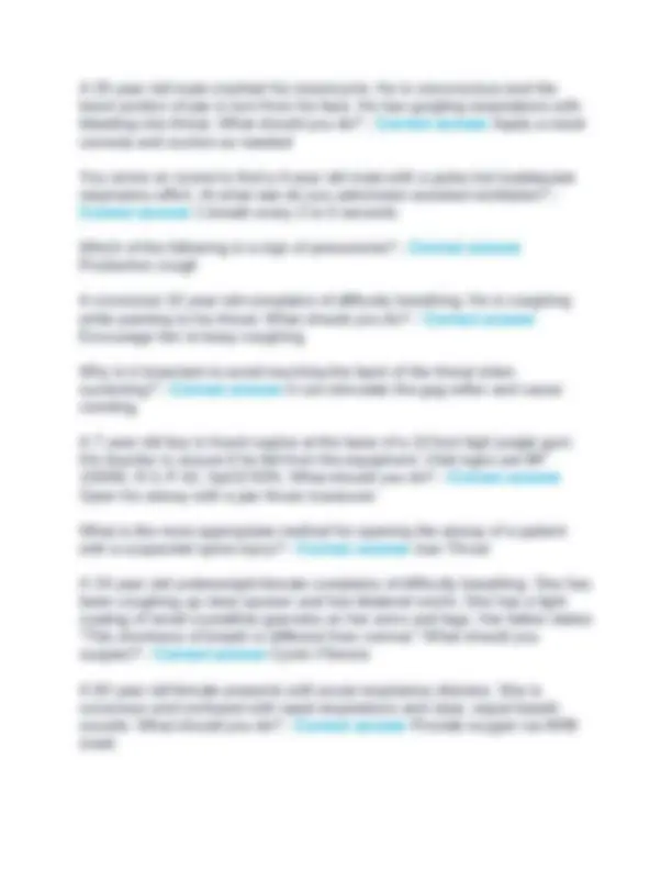 FISDAP Airway EMT Program Study Guide: Questions and Answers | Exams Nursing | Docsity