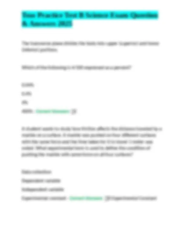 TEAS Practice Test B Science Exam Questions and Answers 2025 | Exams ...