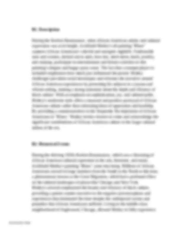 Global Arts and Humanities " D198UJM2 Task 1: Analyzing Dive | Thesis Accounting | Docsity