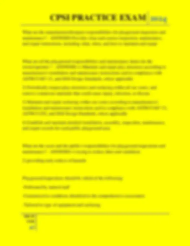 CPSI Practice Exam: Playground Safety and Standards | Exams Nursing ...