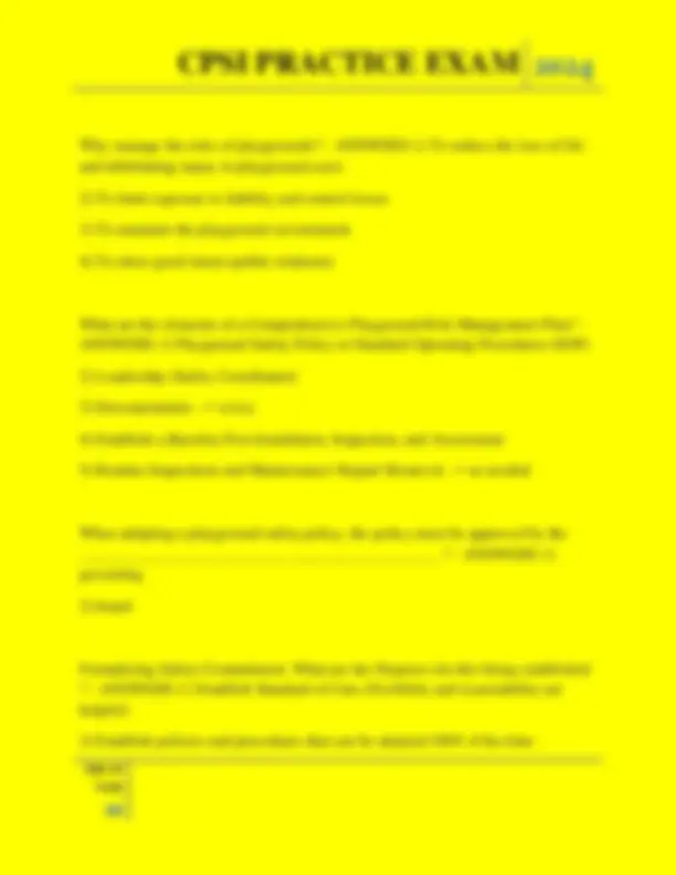 CPSI Practice Exam: Playground Safety and Standards | Exams Nursing ...