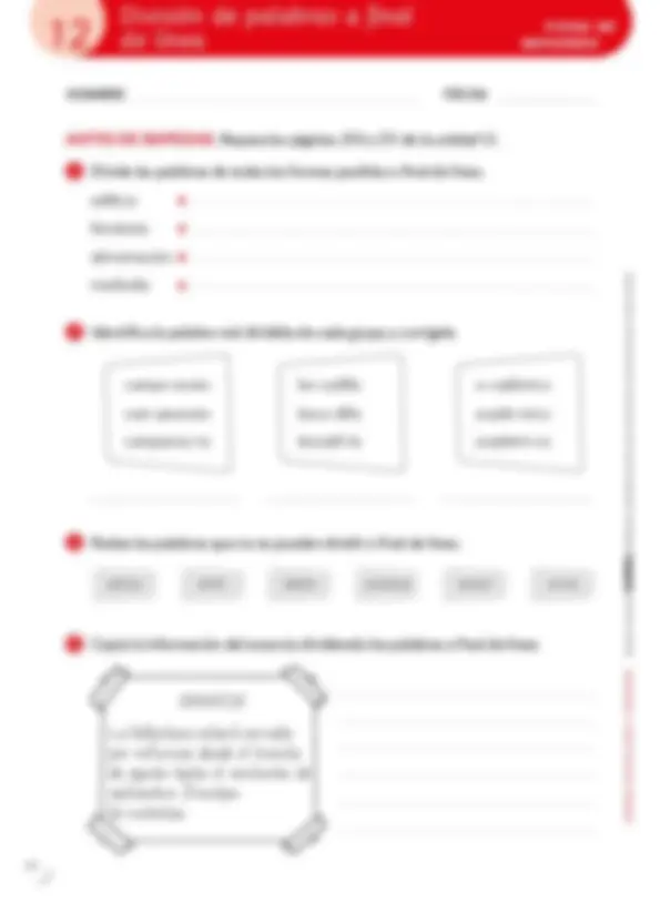 evaluacion lengua santillana construyendo mundos | Ejercicios de Lengua y Literatura | Docsity
