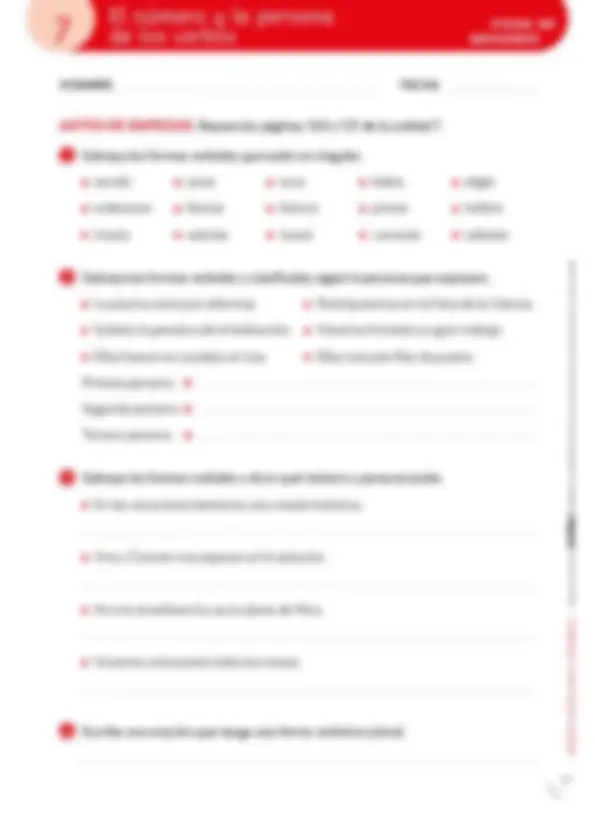 evaluacion lengua santillana construyendo mundos | Ejercicios de Lengua y Literatura | Docsity