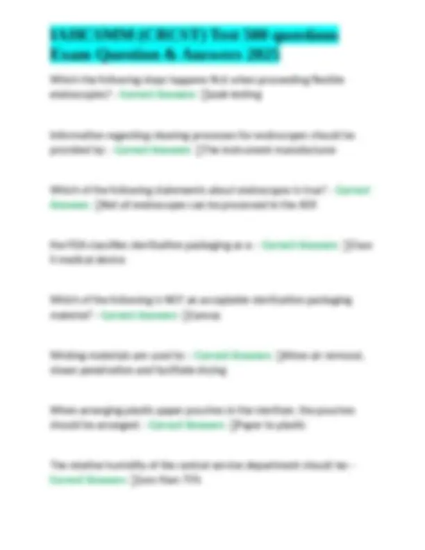 IAHCSMM (CRCST) Test 500 Questions: Exam Questions & Answers 2025 ...