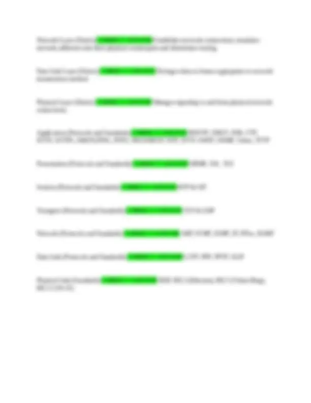 OSI Model Questions and Answers | Exams Advanced Education | Docsity