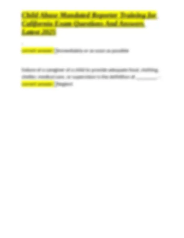 Child Abuse Mandated Reporter Training for California: Exam Questions ...