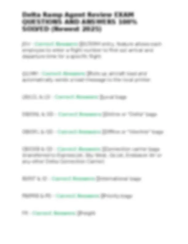 Delta Ramp Agent Review Exam: Questions and Answers | Exams Nursing ...