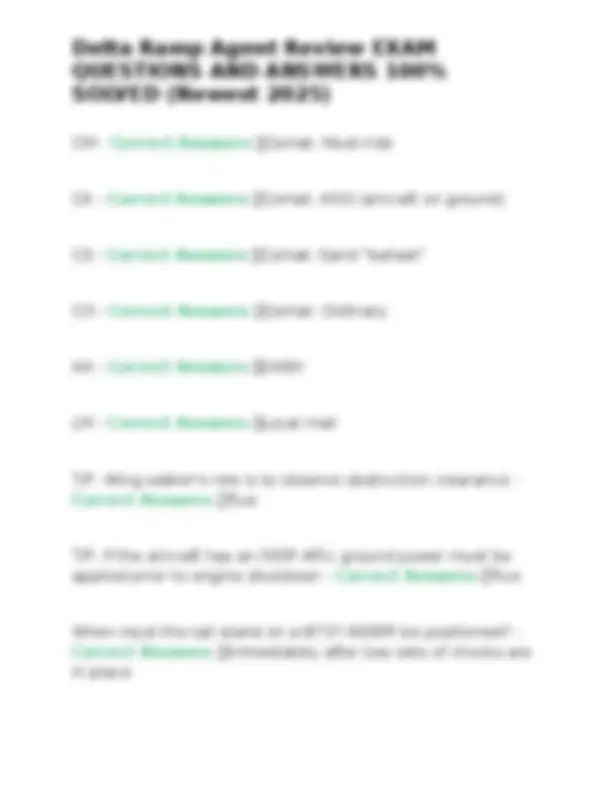 Delta Ramp Agent Review Exam: Questions and Answers | Exams Nursing ...