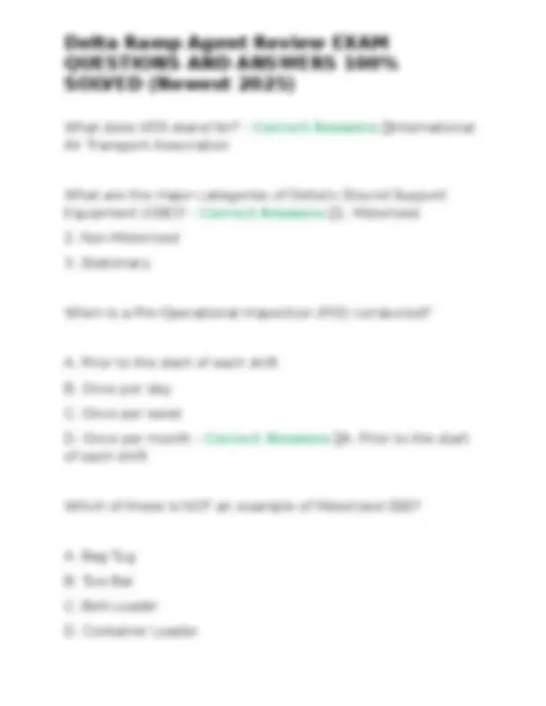 Delta Ramp Agent Review Exam: Questions and Answers | Exams Nursing ...