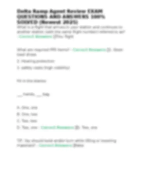 Delta Ramp Agent Review Exam: Questions and Answers | Exams Nursing ...