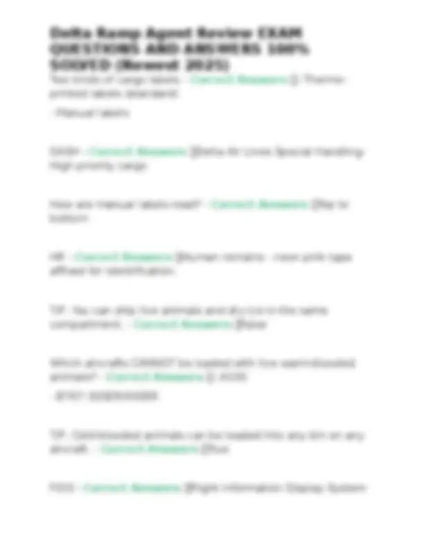 Delta Ramp Agent Review Exam: Questions and Answers | Exams Nursing ...