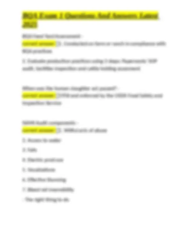BQA Exam 1 Questions and Answers: A Comprehensive Guide to Beef Quality ...