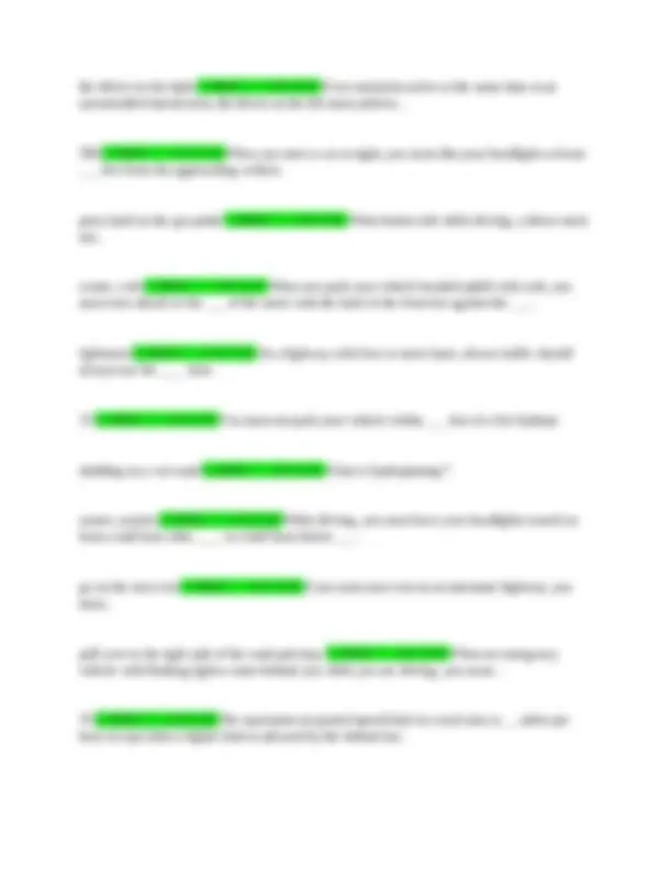 South Carolina Permit Test Practice Questions | Exams Law | Docsity