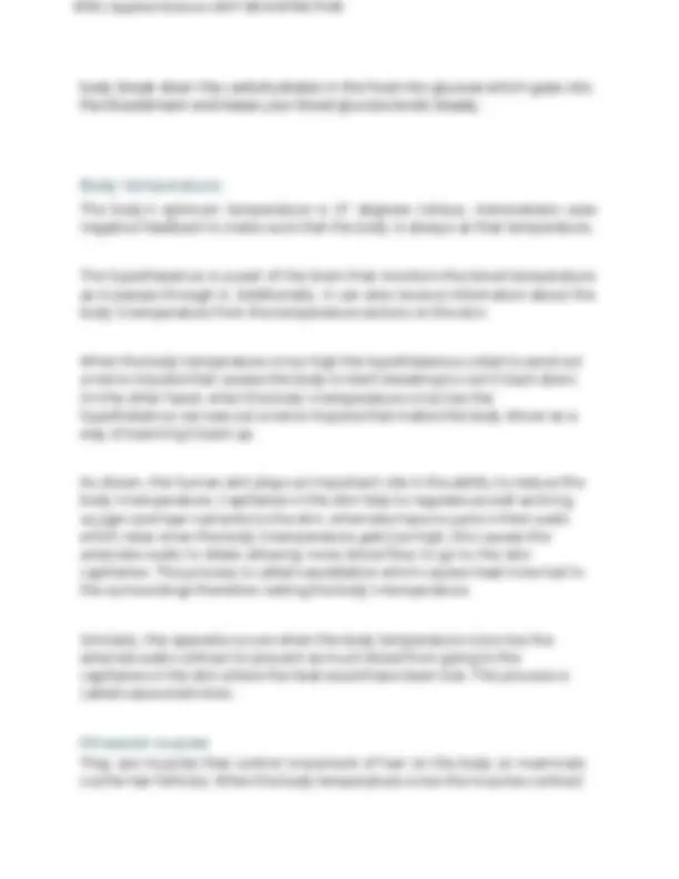 BTEC Applied Science UNIT 9B DISTINCTION Verified Assignment | Assignments Health sciences | Docsity