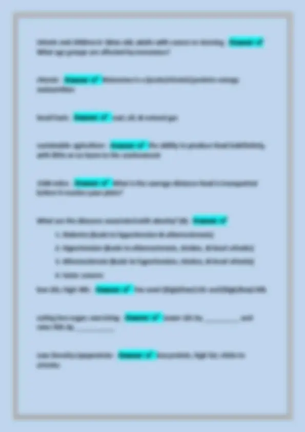 Human Nutrition 1322 Exam 1 Questions and Answers | Exams Nutrition ...