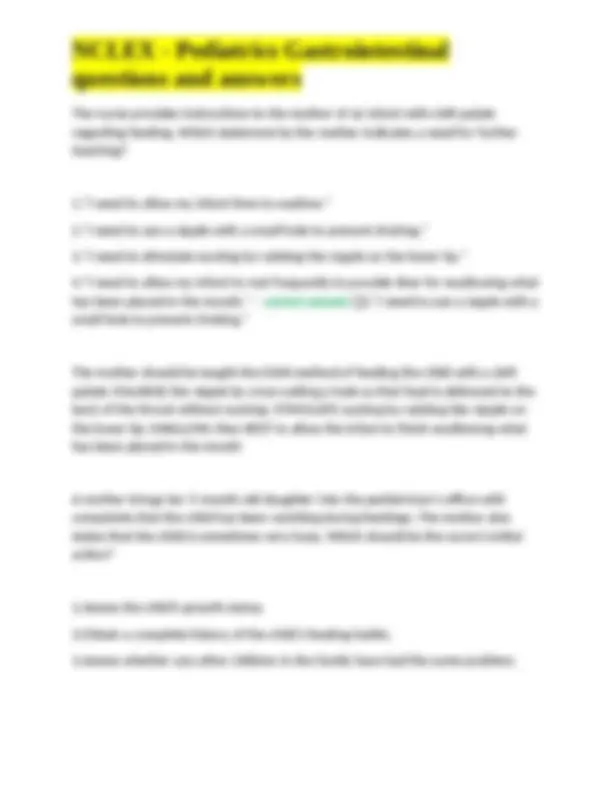 NCLEX-Pediatrics: Gastrointestinal Disorders Guide | Exams Nursing ...