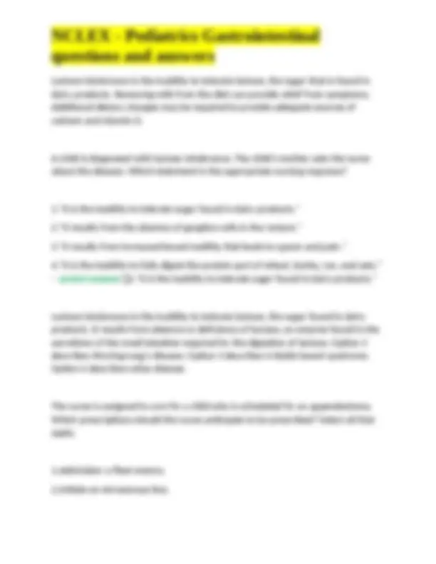 NCLEX-Pediatrics: Gastrointestinal Disorders Guide | Exams Nursing ...