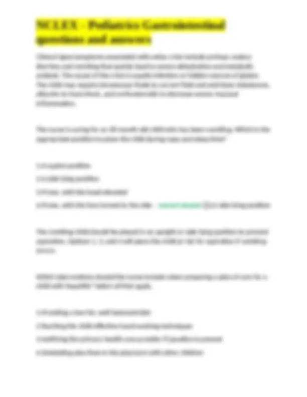 NCLEX-Pediatrics: Gastrointestinal Disorders Guide | Exams Nursing ...