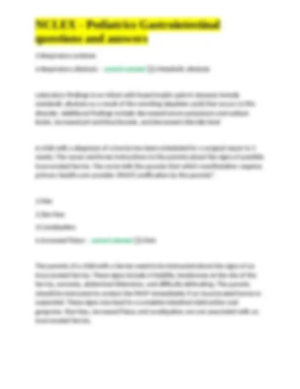 NCLEX-Pediatrics: Gastrointestinal Disorders Guide | Exams Nursing ...