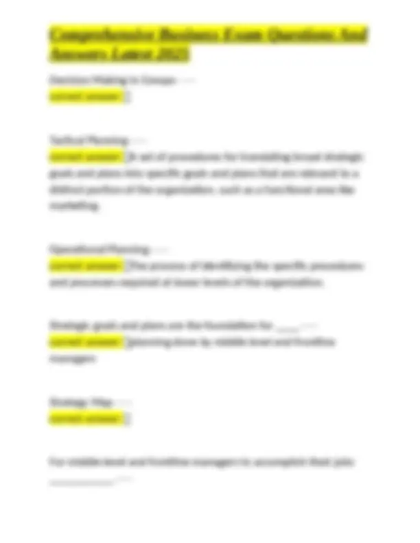 Business Exam Questions: Strategy, Culture, and Ethics | Exams ...