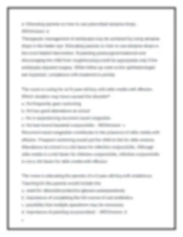 Nursing Care for Children with Sensory Perception Disorders: Eyes and ...