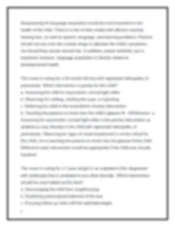 Nursing Care for Children with Sensory Perception Disorders: Eyes and ...