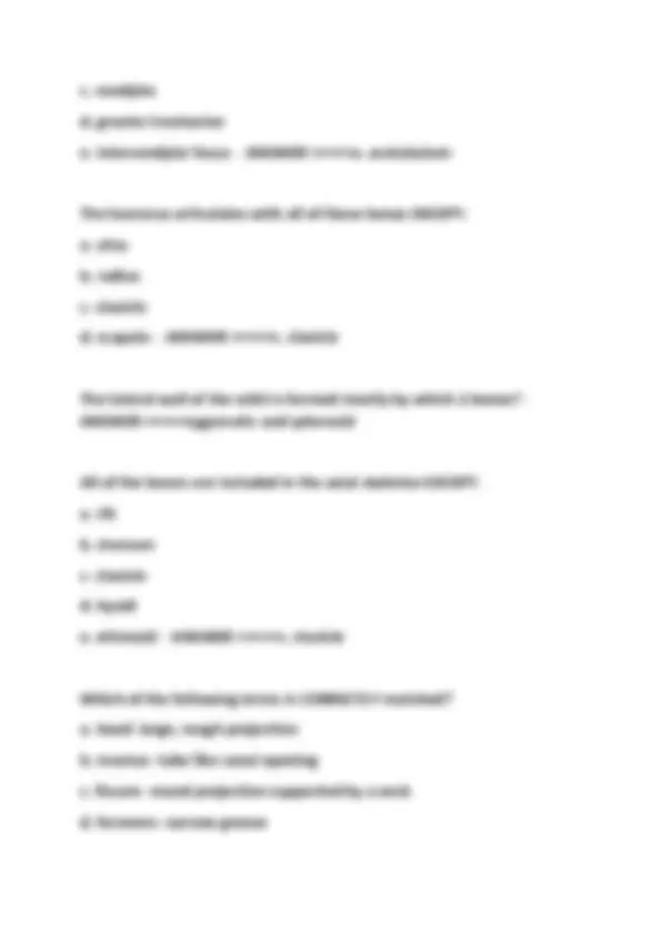 Anatomy and Physiology 1 Final Exam: Questions and Answers | Exams Nursing | Docsity