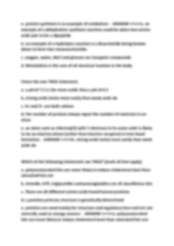 Anatomy and Physiology 1 Final Exam: Questions and Answers | Exams Nursing | Docsity