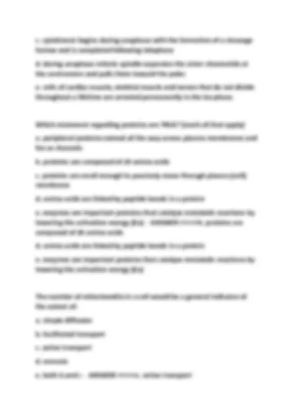 Anatomy and Physiology 1 Final Exam: Questions and Answers | Exams Nursing | Docsity