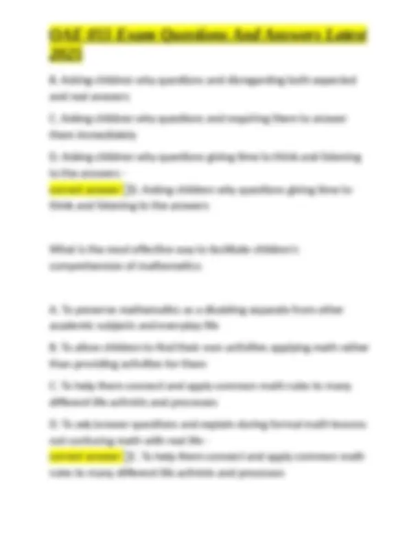 OAE 055 Exam Questions and Answers: Early Childhood Literacy ...