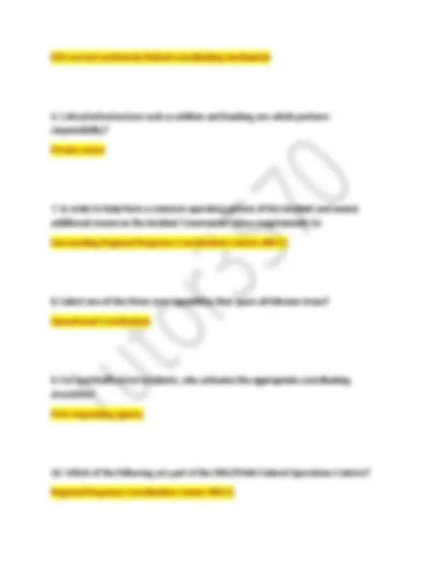 FEMA IS800D Exam: National Response Framework (NRF) - 100% Verified ...