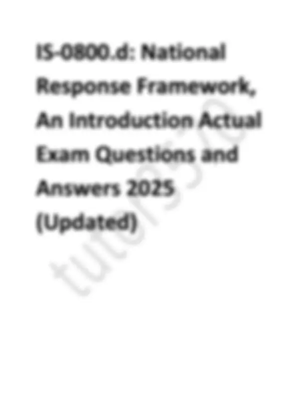 FEMA IS800D Exam: National Response Framework (NRF) - 100% Verified ...