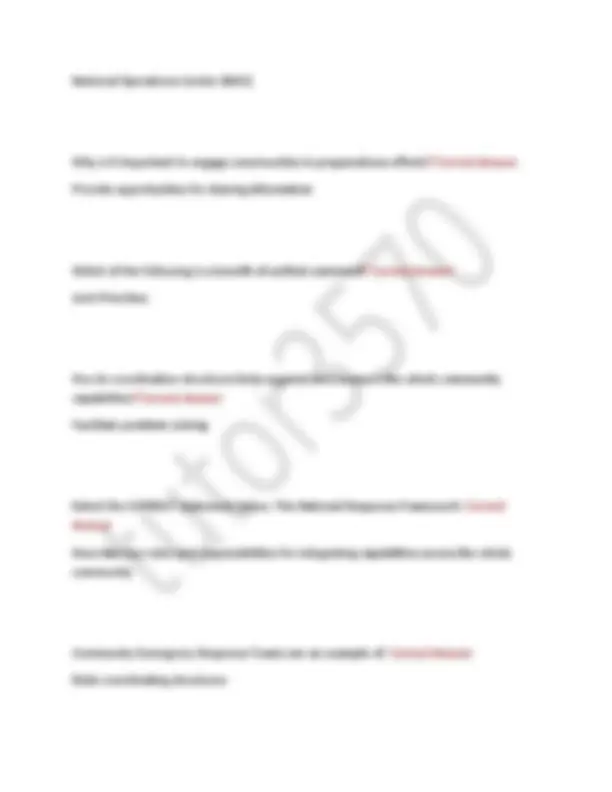 FEMA IS800D Exam: National Response Framework (NRF) - 100% Verified ...