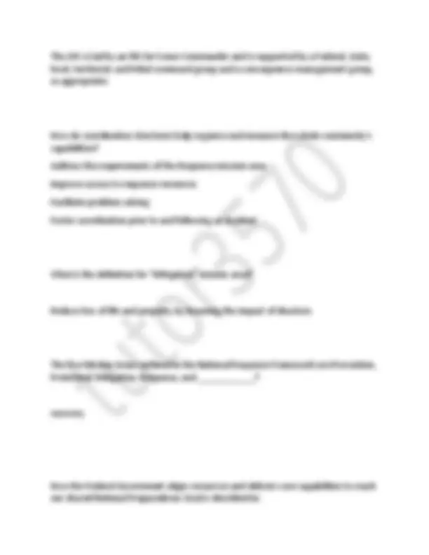 FEMA IS800D Exam: National Response Framework (NRF) - 100% Verified ...