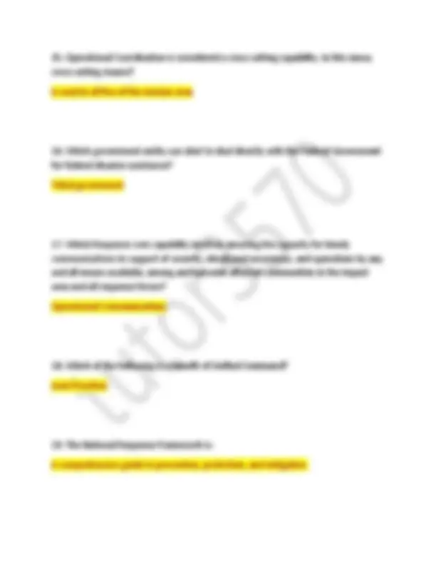 FEMA IS800D Exam: National Response Framework (NRF) - 100% Verified ...