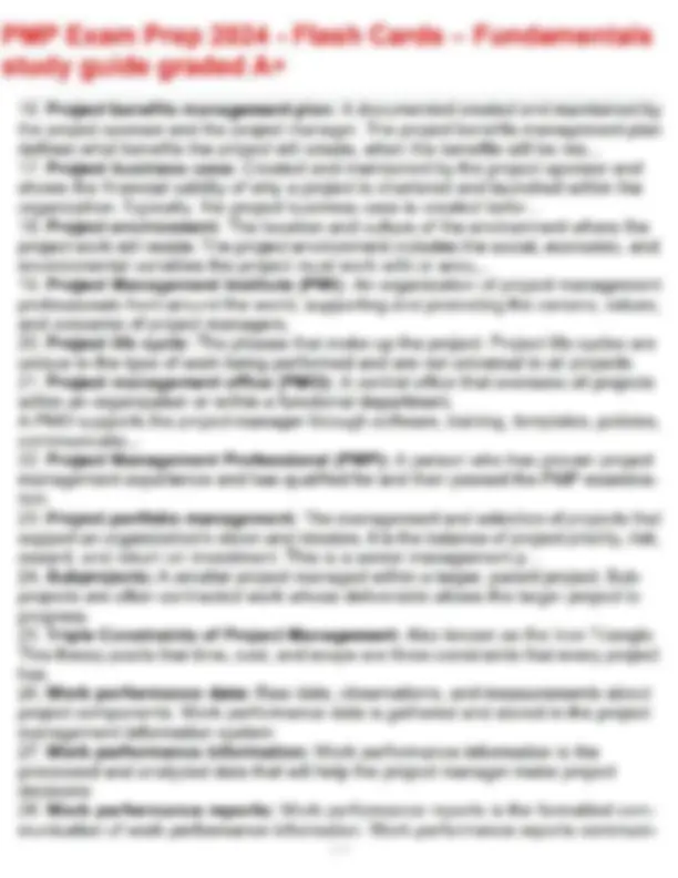PMP Exam Prep 2024 - Flash Cards – Fundamentals study guide graded A+ ...