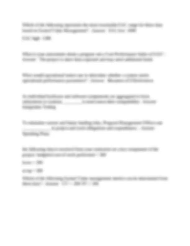 ACQ 202 Module 4 Part 2: Program Management and Earned Value Management Exercises | Exams ...