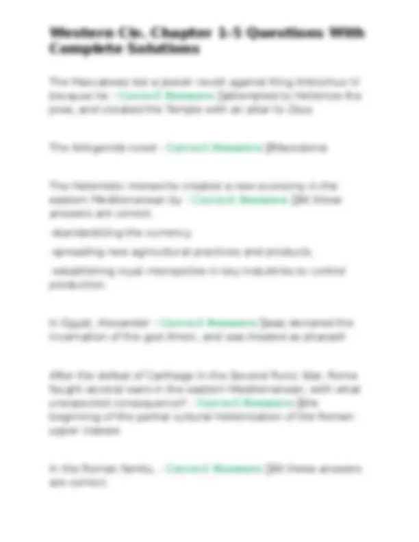 Western Civilization Chapter 1-5: Multiple Choice Questions and Answers ...