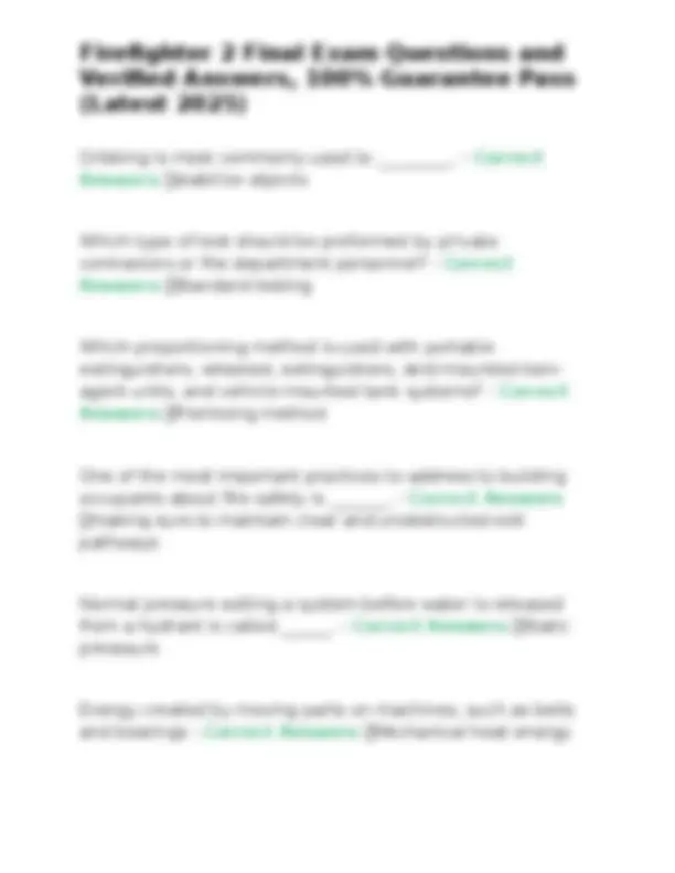 Firefighter 2 Final Exam: Comprehensive Guide for Safety Professionals ...