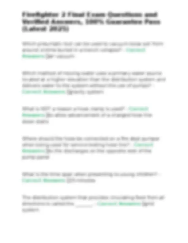 Firefighter 2 Final Exam: Comprehensive Guide for Safety Professionals ...