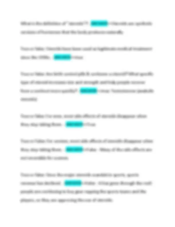 Doping in Sports: Questions and Answers | Exams Nursing | Docsity