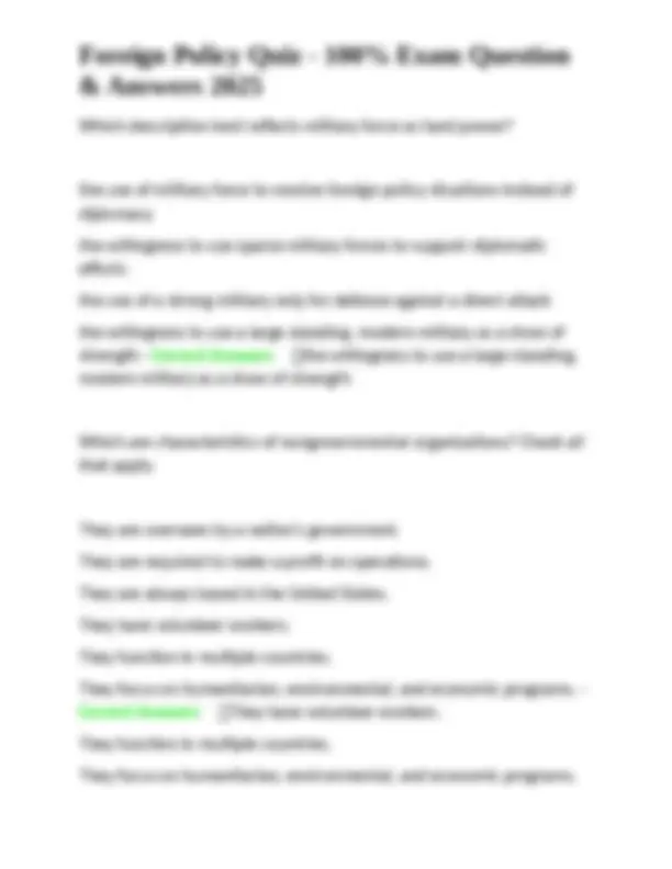 Foreign Policy Quiz: Multiple Choice Questions and Answers | Exams ...