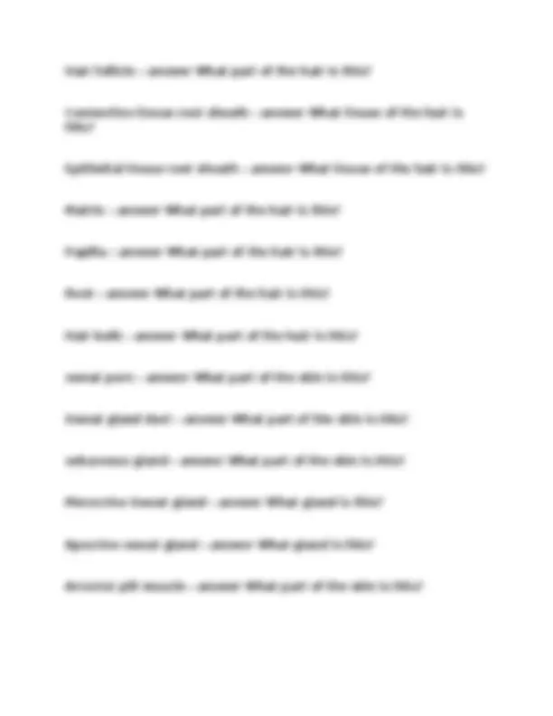 Integumentary System Quiz: Anatomy and Physiology Questions with ...